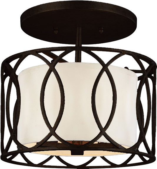 Troy C1283-TRN Sausalito Wrought Iron Flush Mount - TRO-C1283-TRN