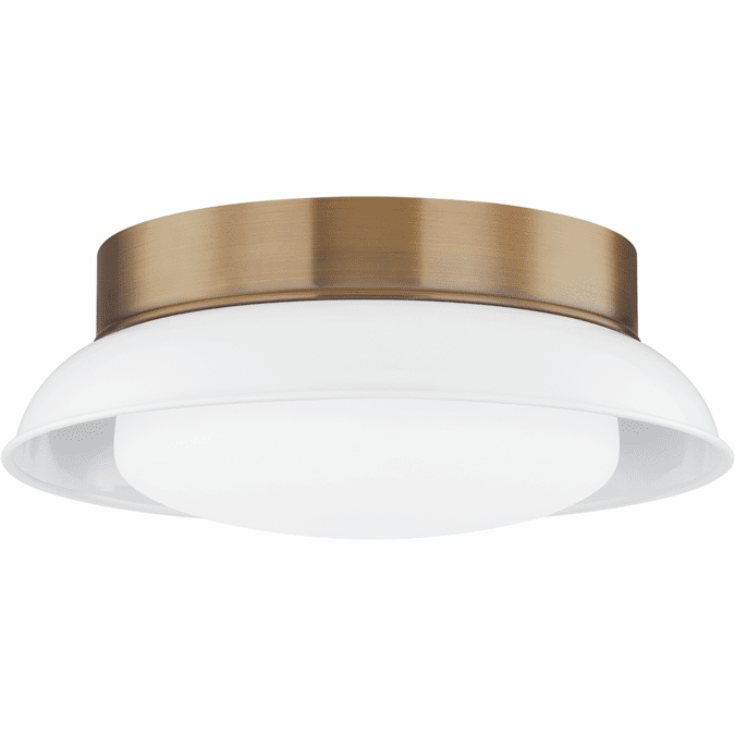 Troy C2014-PBR/GWH Arnie Contemporary Patina Brass Flush Mount Lighting - TRO-C2014-PBR-GWH