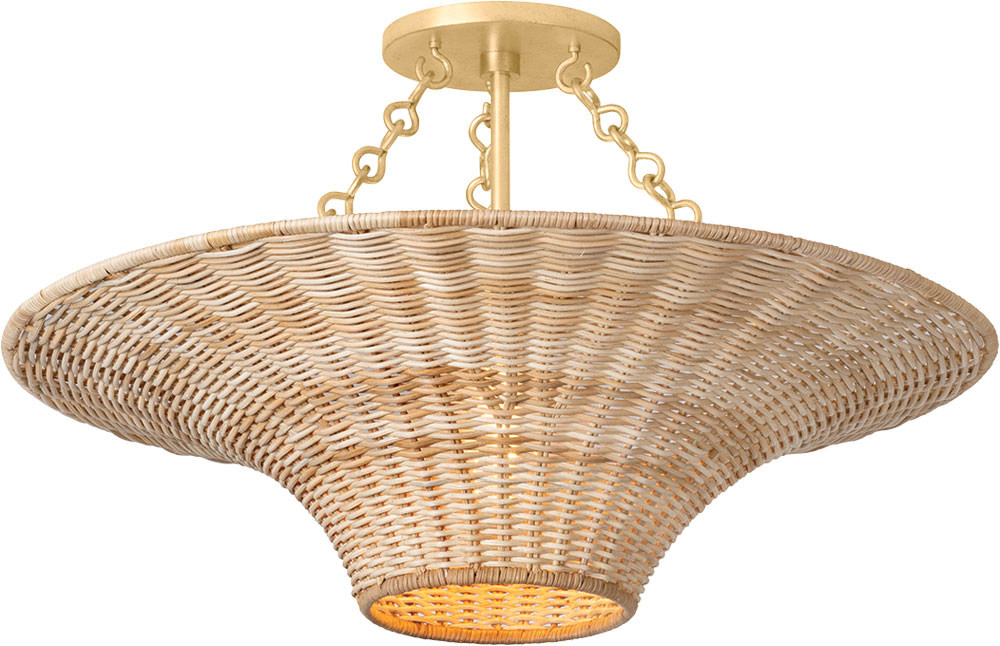 Troy C2425-VGL Ketan Modern Vintage Gold Leaf Ceiling Light - TRO-C2425-VGL