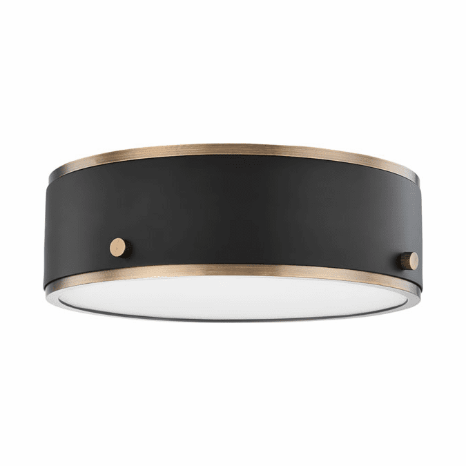Troy C8312-PBR/SFB Eli Modern Patina Brass / Soft Off Black LED Flush ...