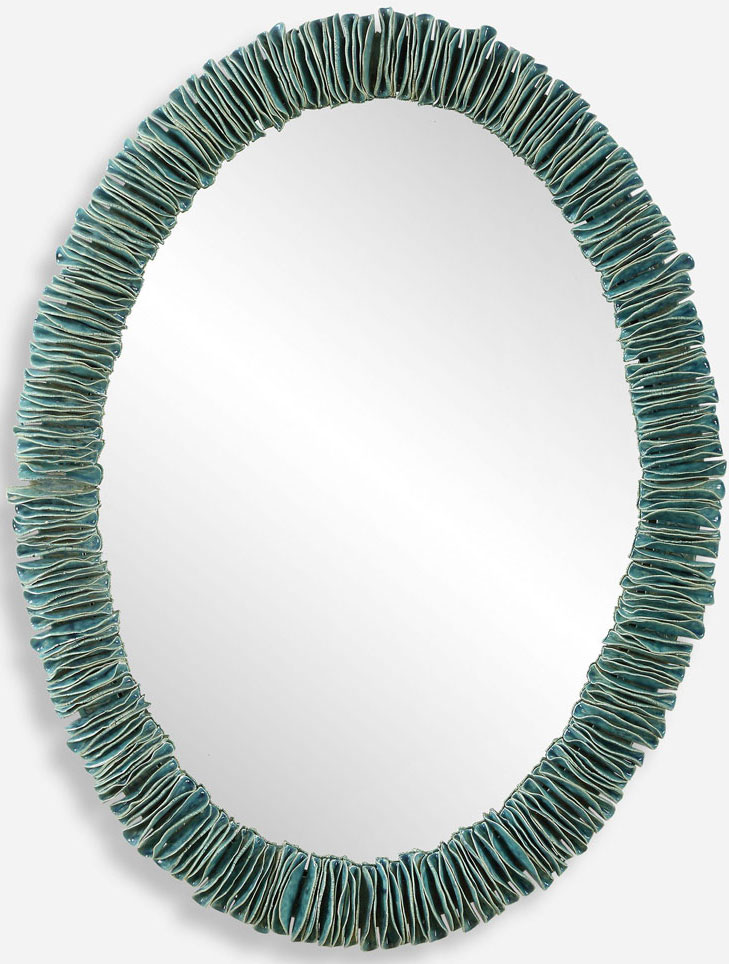 Uttermost 08183 Bonaire Modern Distressed Mottled Teal Blue Glaze Wall ...