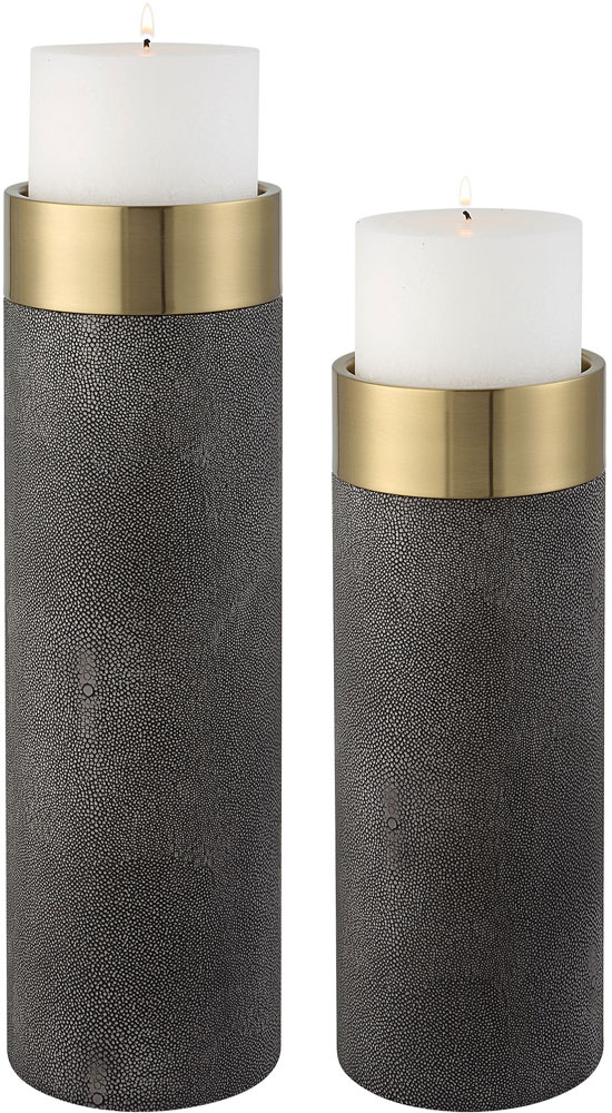 Uttermost 18061 Wessex Modern Antique Brushed Brass Candleholders - UTT ...