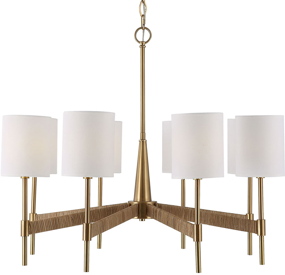 Uttermost 21372 Lautoka Modern Warm Brass With Rattan Wrap Lighting ...