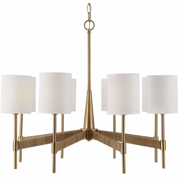 Uttermost 21372 Lautoka Modern Warm Brass With Rattan Wrap Lighting ...