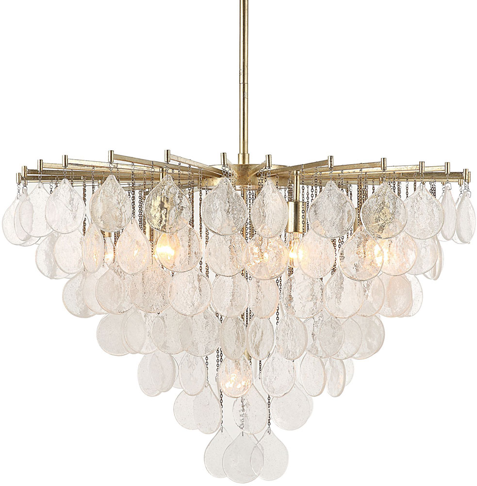 Uttermost 21583 Goccia Contemporary Antique Bright Silver Leaf Lighting ...