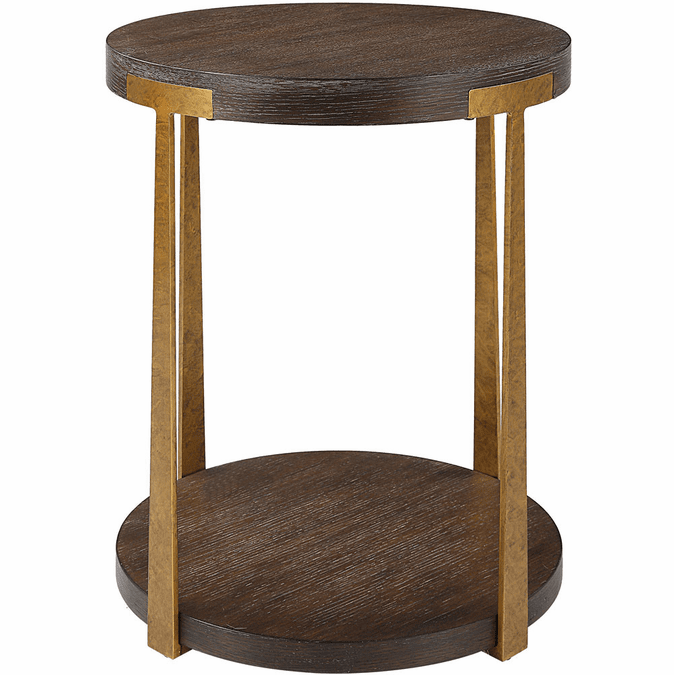 Uttermost 25554 Palisade Contemporary Mottled Antique Gold Round Wood ...