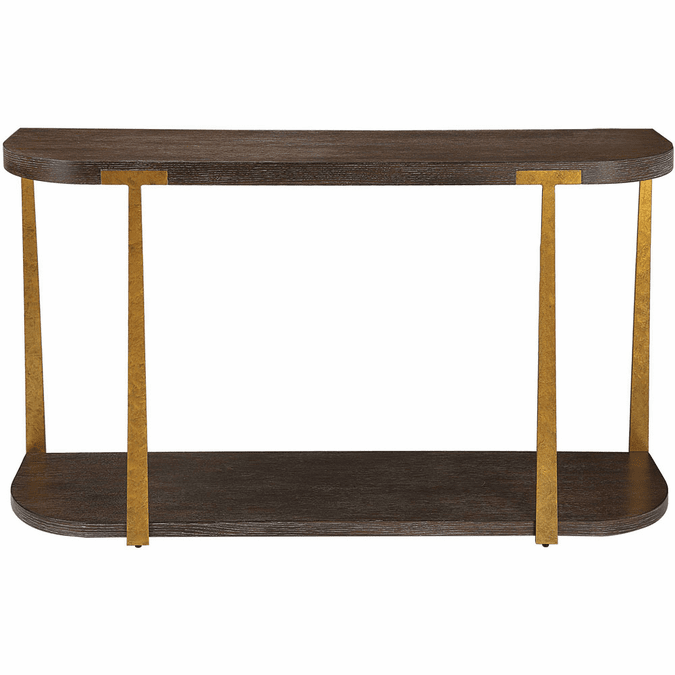 Uttermost 25556 Palisade Modern Mottled Antique Gold Wood Console Table - UTT-25556