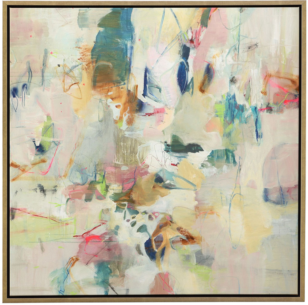 Uttermost 32303 Party Time Contemporary Gold Frame Framed Abstract Art ...