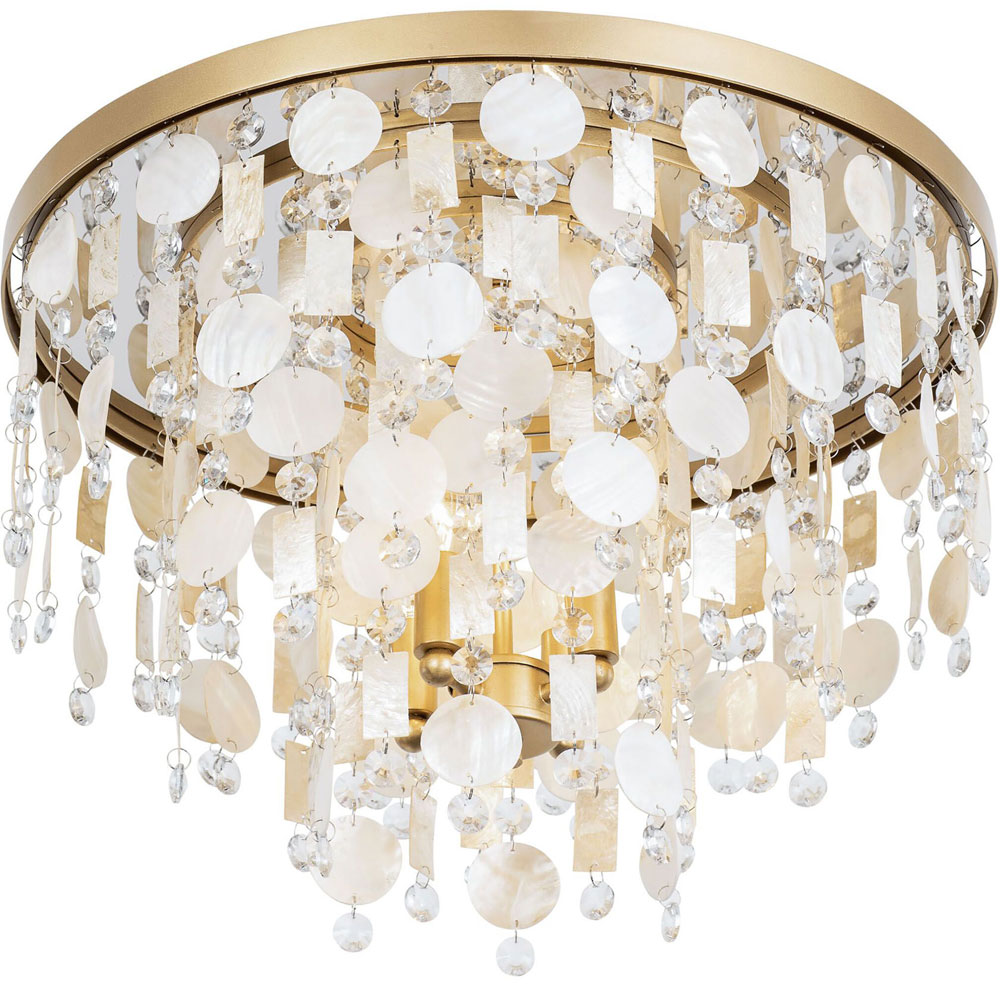 Varaluz 377S04FG Kalani Contemporary French Gold Flush Mount Light ...