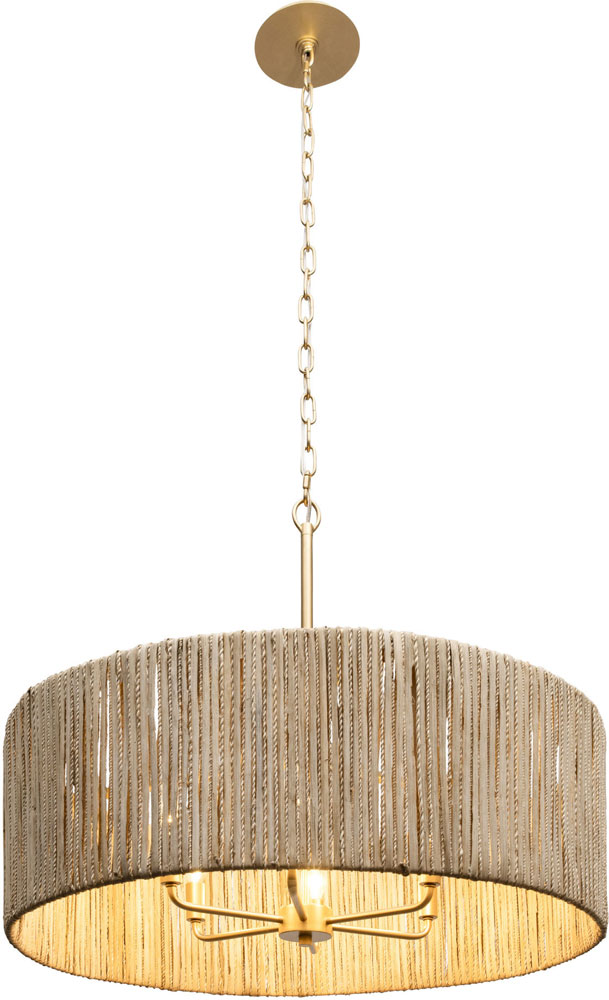 Varaluz 391P06FG Jacob's Ladder French Gold Drum Drop Lighting Fixture ...