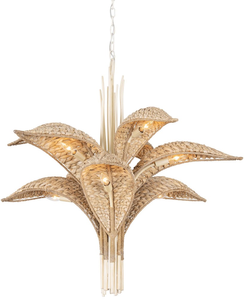 Varaluz 519C09CW Century Palm Modern Country White Chandelier Light ...