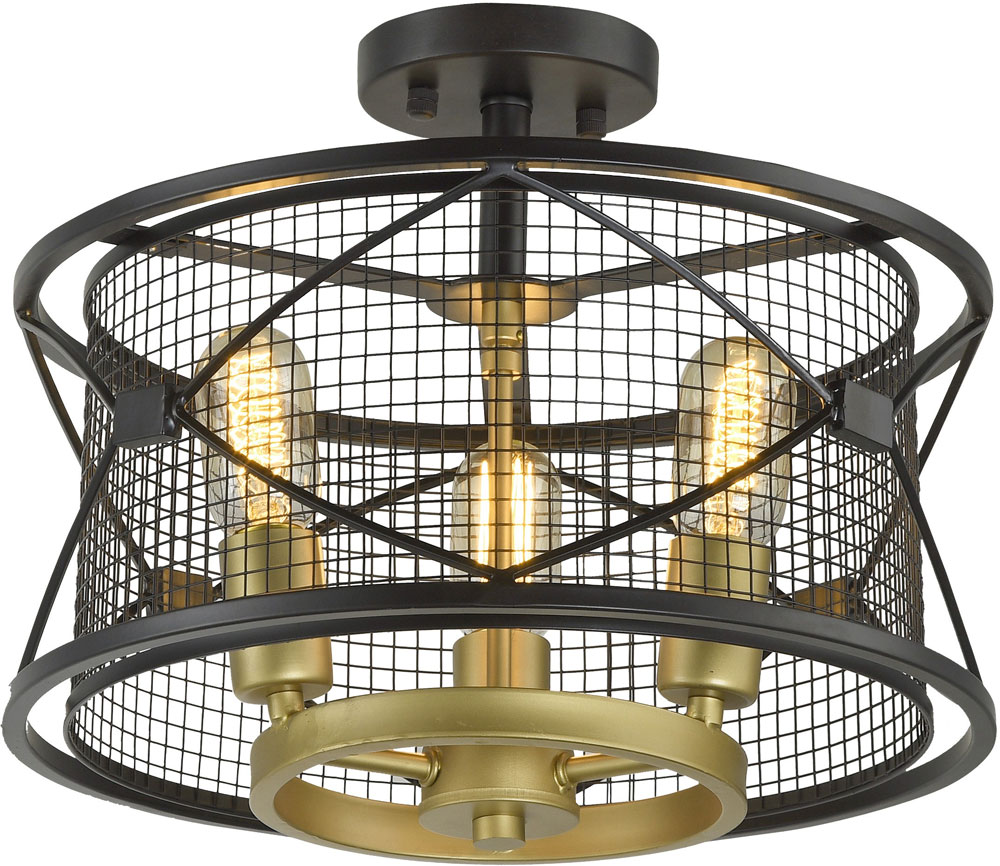 Varaluz 612600 Harlequin Contemporary Warm Bronze / Gold Ceiling Light ...