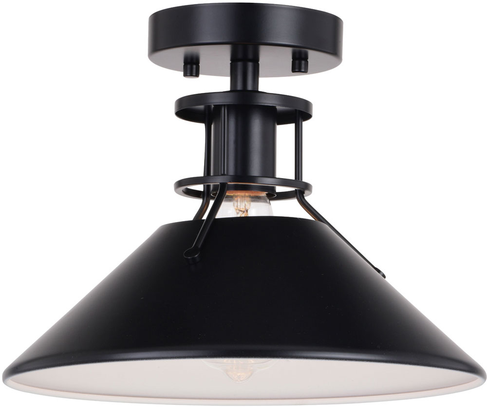 Vaxcel C0270 Canton Black and Matte White Ceiling Lighting Fixture ...