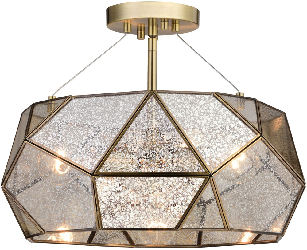Vaxcel C0284 Euclid Modern Aged Brass Flush Lighting - VXL-C0284
