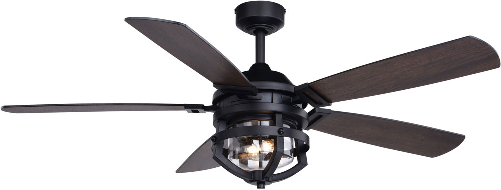 Vaxcel F0124 Barnes Modern Matte Black 54" Home Ceiling Fan - VXL-F0124