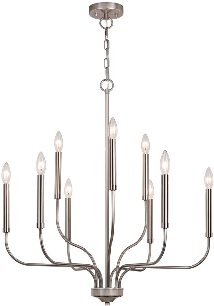 Vaxcel H0272 Harris Modern Satin Nickel Ceiling Chandelier - VXL-H0272