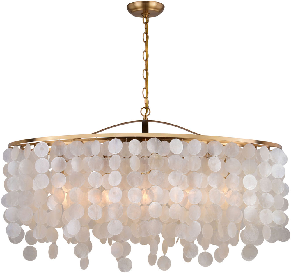 Vaxcel H0282 Elsa Contemporary Natural Brass Pendant Light Fixture ...