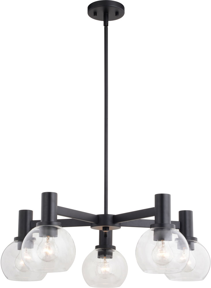Vaxcel H0296 Marshall Modern Matte Black Hanging Chandelier - VXL-H0296