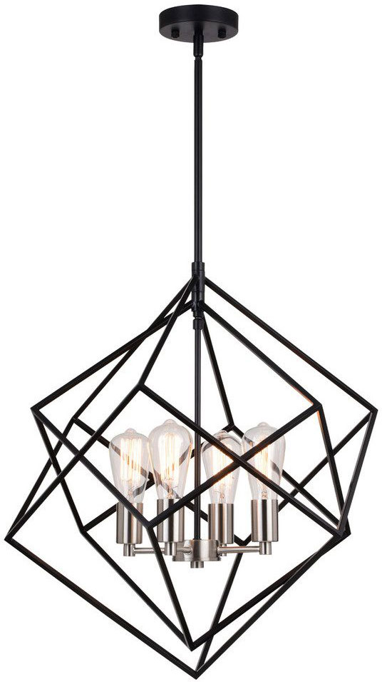Vaxcel P0373 Rad Modern Black and Satin Nickel Pendant Light - VXL-P0373