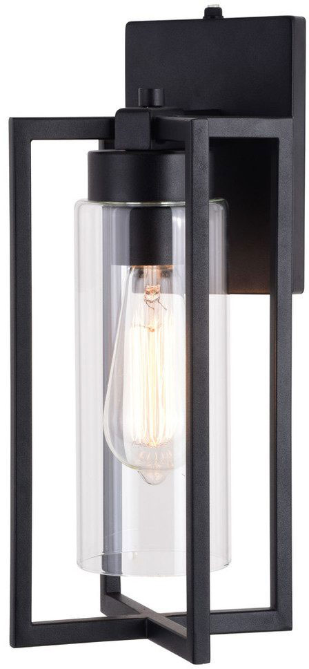 Vaxcel T0646 Kilbourne Modern Textured Black Outdoor Wall Light Fixture ...
