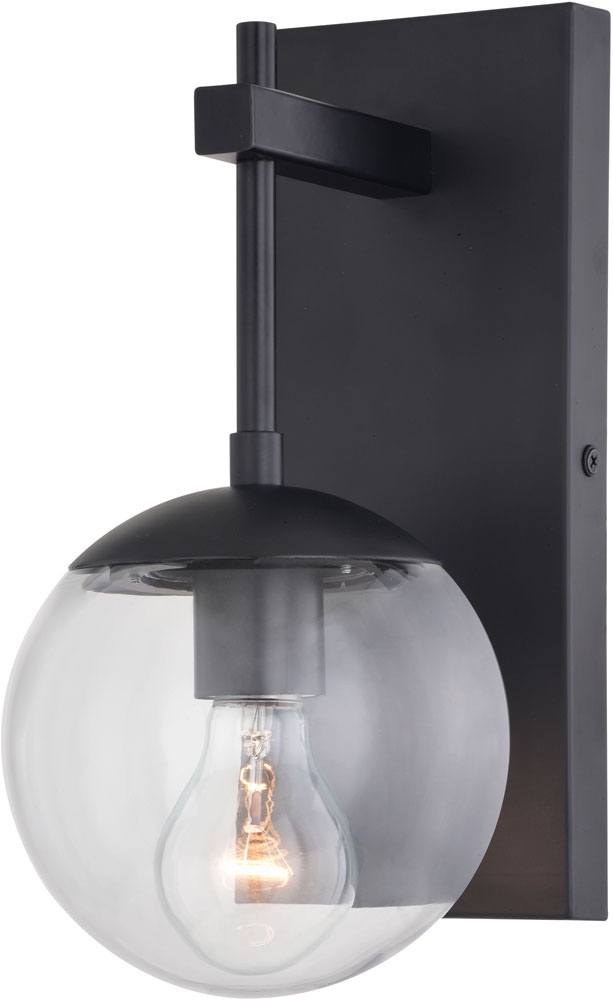 Vaxcel T0714 Keeler Modern Matte Black Outdoor Lamp Sconce - VXL-T0714