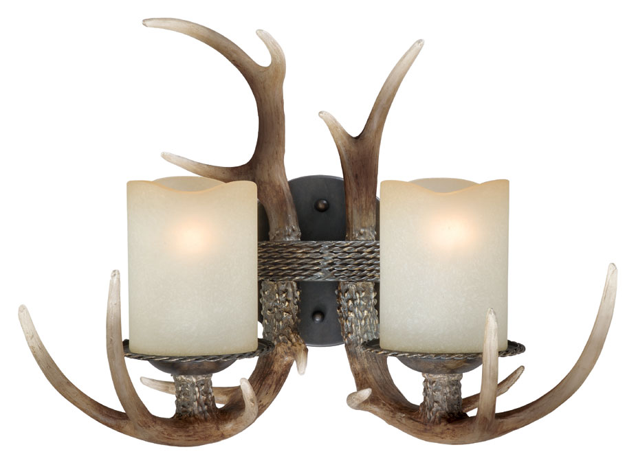 Vaxcel W0033 Yoho Rustic Black Walnut Finish 12.5" Tall 2-Light Vanity ...