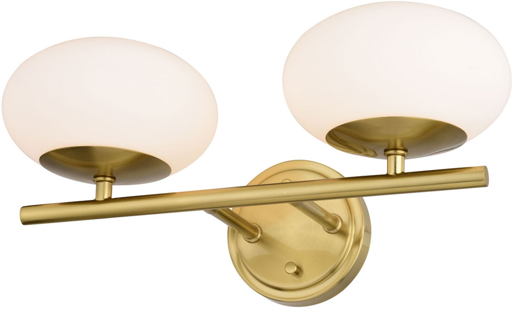 Vaxcel W0433 Sloane Contemporary Satin Brass LED 2-Light Bath Lighting ...