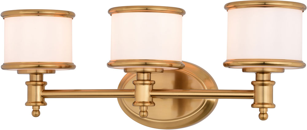 Vaxcel W0479 Carlisle Modern Natural Brass 3-Light Lighting For ...