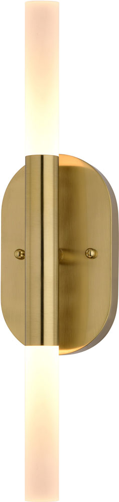 Vaxcel W0488 Fulton Contemporary Satin Brass LED Bathroom Lighting ...