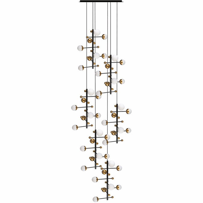 Vinci C1092-6AB/BK Globo Modern Aged Brass / Black LED Multi Pendant Lighting - VIN-C1092-6AB-BK