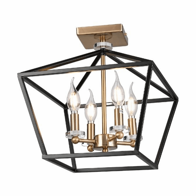 Vinci FM1103-4AB/BK Vita Modern Aged Brass / Black LED Flush Mount Light Fixture - VIN-FM1103-4AB-BK