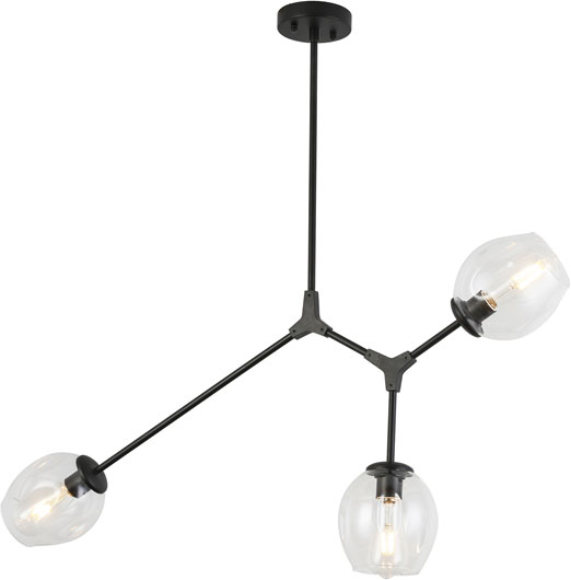 Vinci P2069-3BK Ellen Modern Black Chandelier Lighting - VIN-P2069-3BK