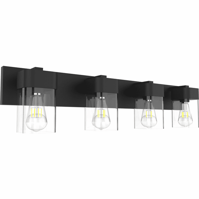 Vinci VL1350-4BK Nora Modern Black 34.5" Bath Light Fixture - VIN-VL1350-4BK