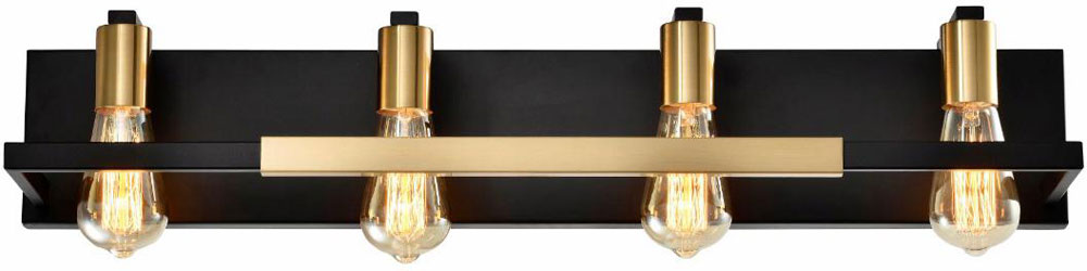 Vinci VL1646-4AB/BK Ambert Modern Aged Brass / Black 4-Light Bathroom Lighting Fixture - VIN ...