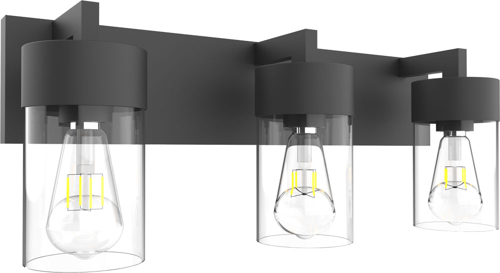 Vinci VL705-3BK Aurora Modern Black 3-Light Vanity Light Fixture - VIN-VL705-3BK