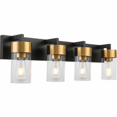 Vinci VL705-3AB/BK Aurora Modern Aged Brass / Black 3-Light Bathroom Sconce - VIN-VL705-3AB-BK