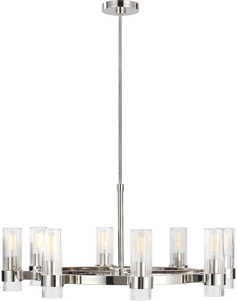 Visual Comfort Studio CC1378PN Geneva Modern Polished Nickel Chandelier ...