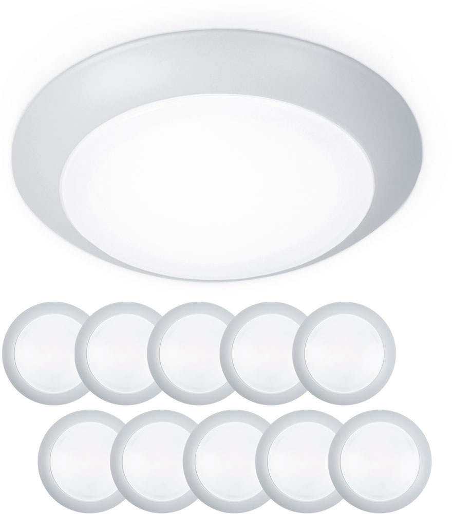WAC Lighting FM-306-930-WT-10 Disc Contemporary White LED 7.4" Ceiling ...