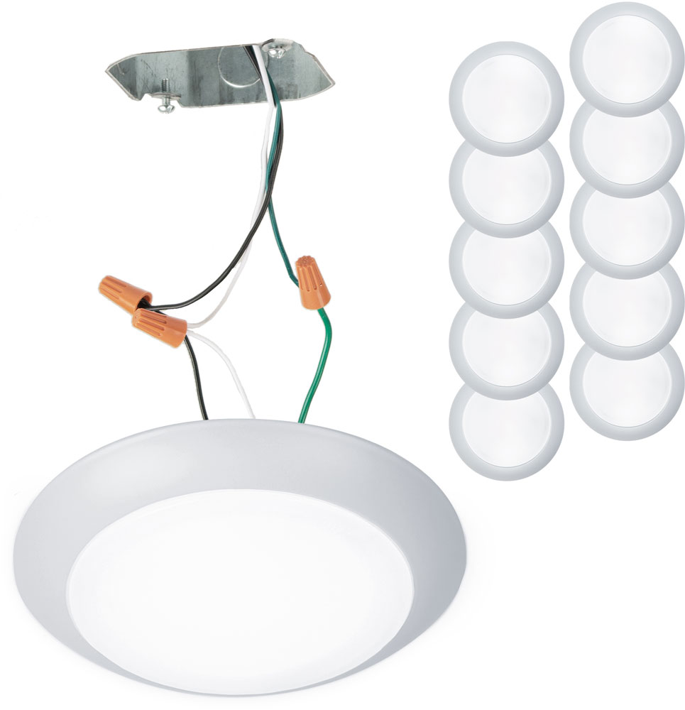 WAC Lighting FM-306-930JB-WT-10 Disc Contemporary White LED 7.4" Flush ...