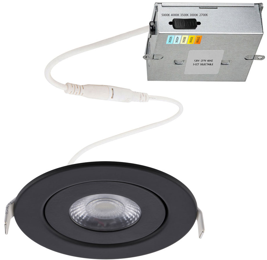 WAC Lighting R4ERAR-W9CS-BK Lotos Contemporary Black LED Down Lighting ...