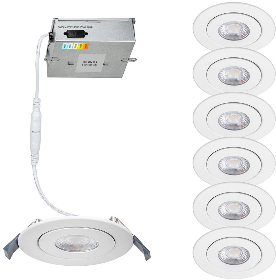 WAC Lighting R4ERAR-W9CS-WT-6 Lotos Contemporary White LED Recessed ...