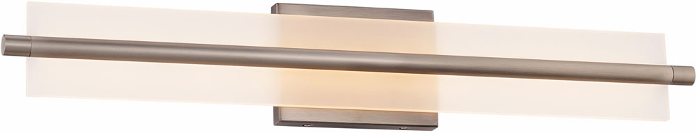 WAC Lighting WS-241128-CS-BN Razor Contemporary Brushed Nickel LED 28" Lighting For Bathroom ...