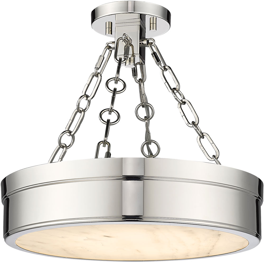 Z-Lite 1944SF15-PN-LED Anders Modern Polished Nickel LED Semi-Flush ...
