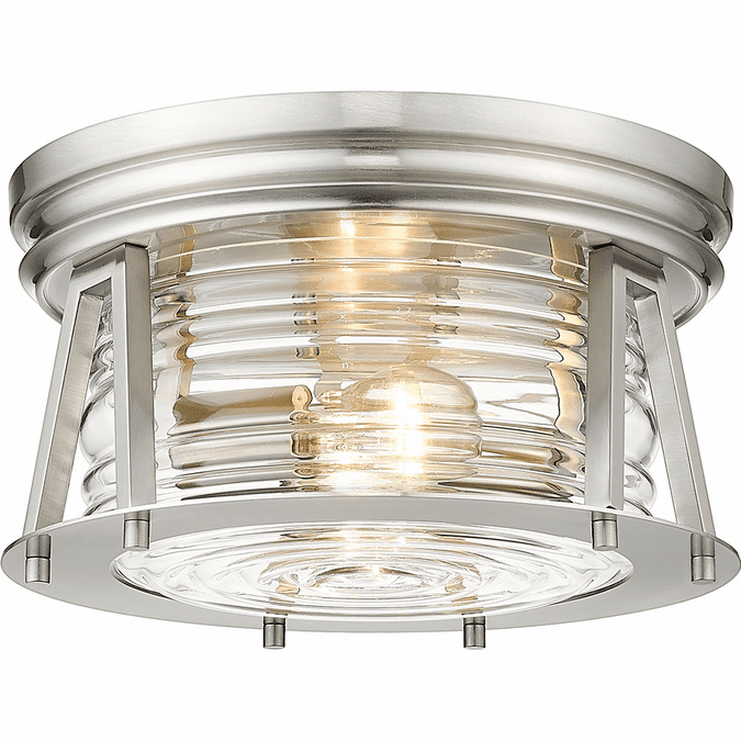 Z-Lite 491F2-BN Cape Harbor Modern Brushed Nickel Mini Overhead Light ...