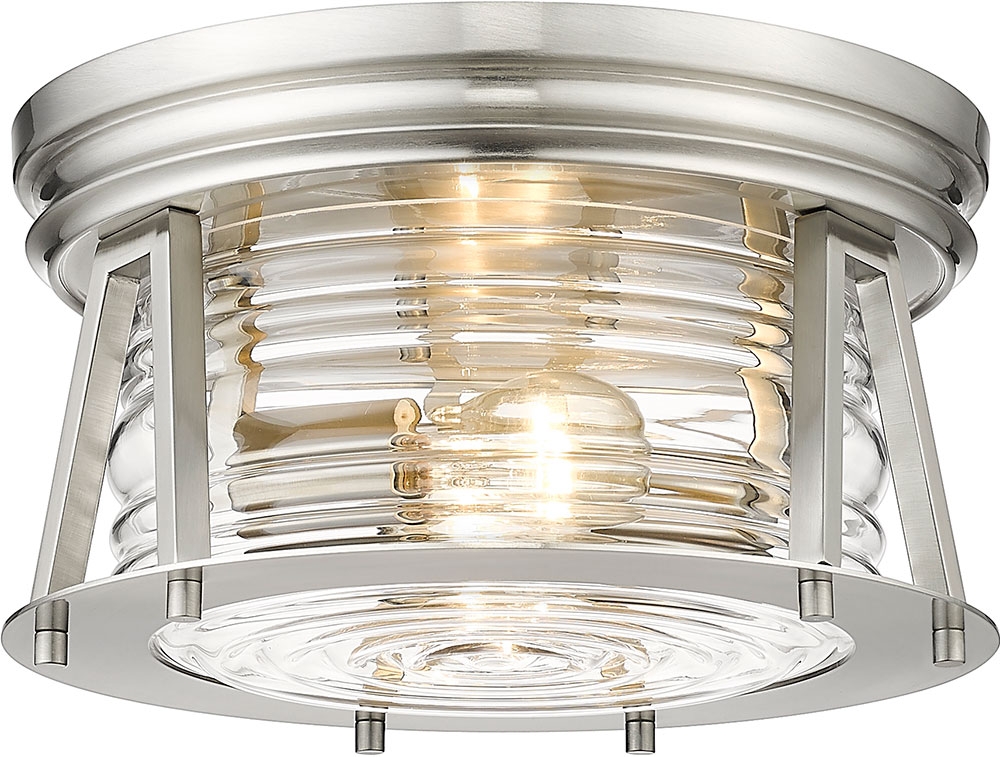 Z-Lite 491F2-BN Cape Harbor Modern Brushed Nickel Mini Overhead Light ...