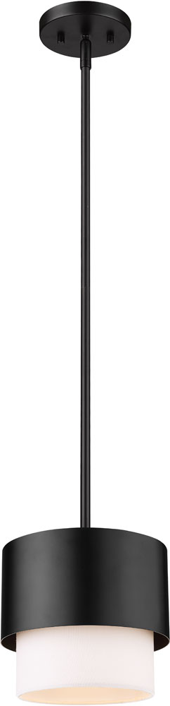 Z-Lite 495P7-MB Counterpoint Modern Matte Black Mini Drum Pendant ...