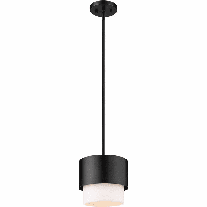 Z-Lite 495P7-MB Counterpoint Modern Matte Black Mini Drum Pendant Hanging Light - ZLT-495P7-MB