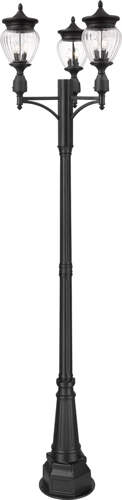 Z-Lite 5016PHMR-3-564P-BK Davina Black Exterior Lighting Post Light - ZLT-5016PHMR-3-564P-BK