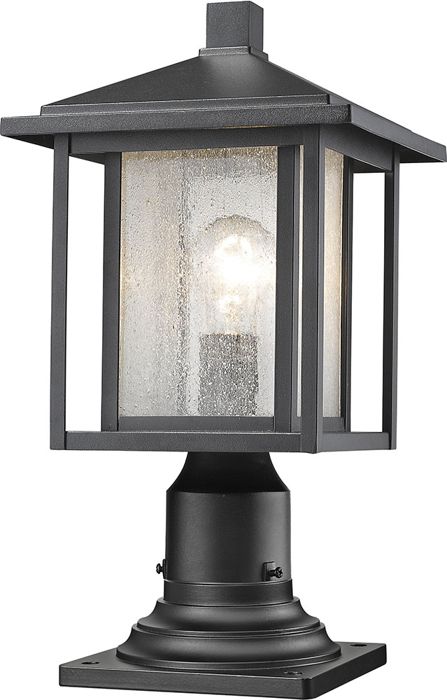 Z-Lite 554PHM-533PM-BK Aspen Black Exterior Lamp Post Light Fixture ...