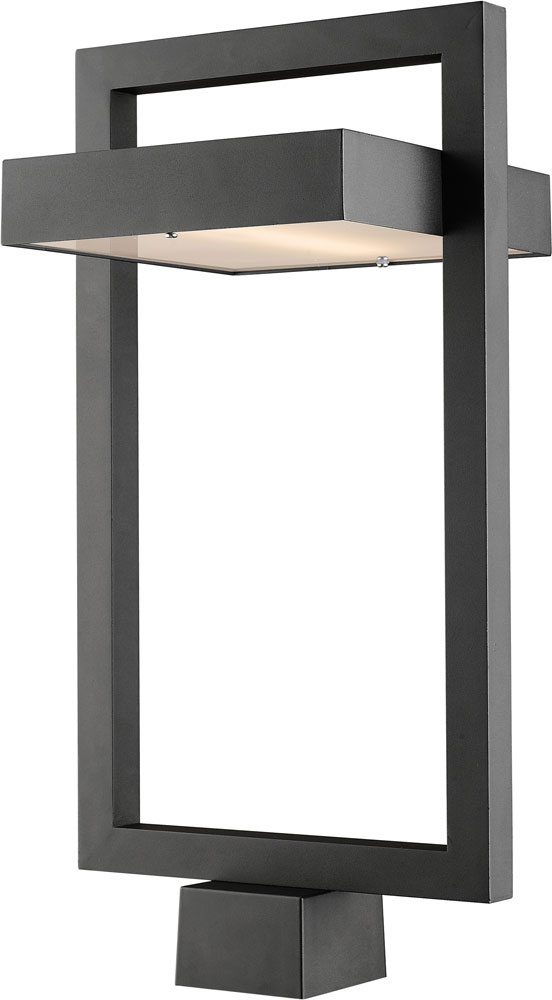 Z-Lite 566PHBS-BK-LED Luttrel Contemporary Black LED Outdoor Post Light ...